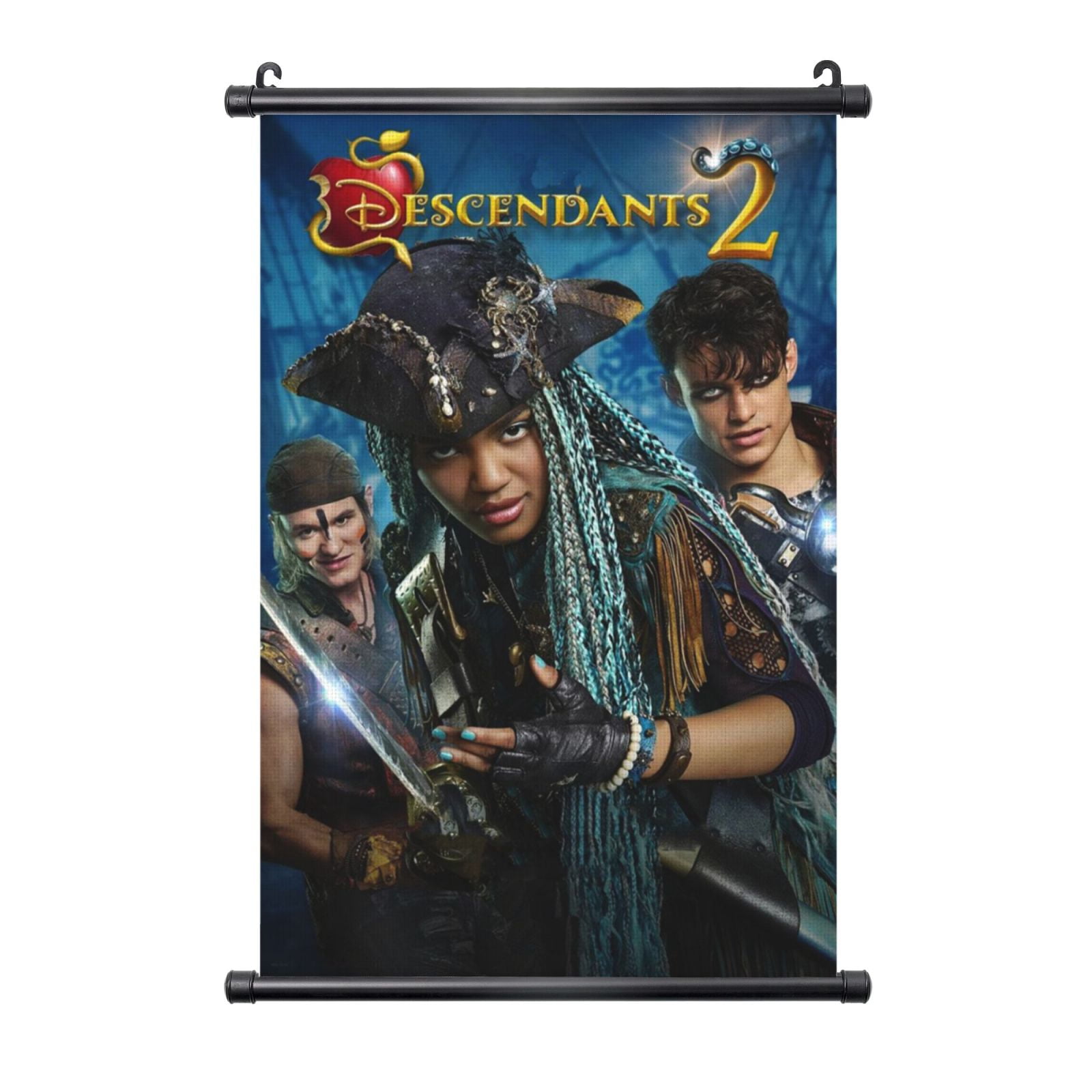 Descendants 2 Movie Black Plastic Shaft Hanging Poster Canvas Wall ...
