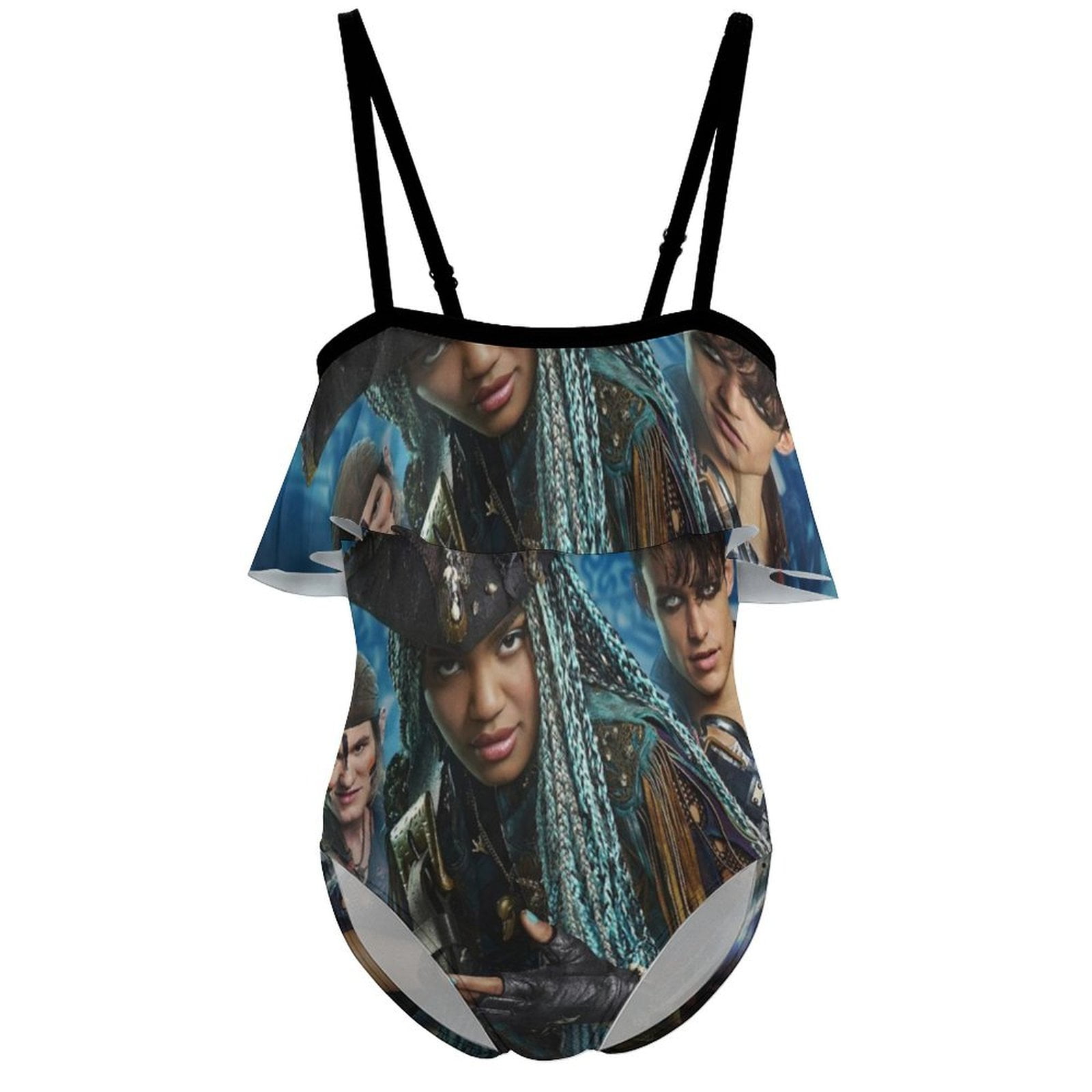 Descendants 2 Movie Children's Swimsuit Adjustable Off Shoulder Ruffle ...