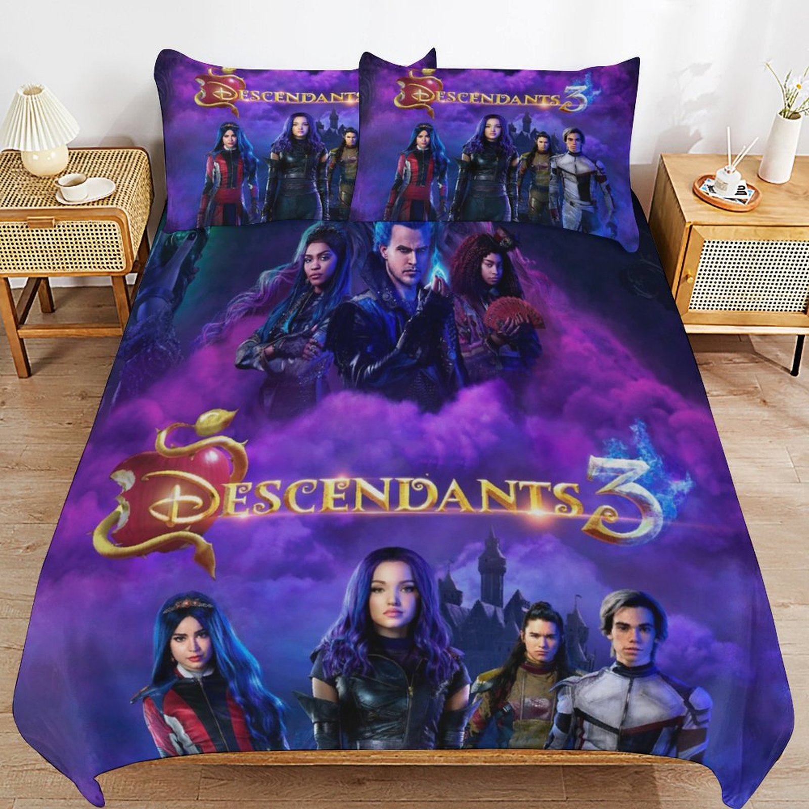 Descendants 3 Movie 3 Pieces Bedding Set Double Sided Printing Soft ...