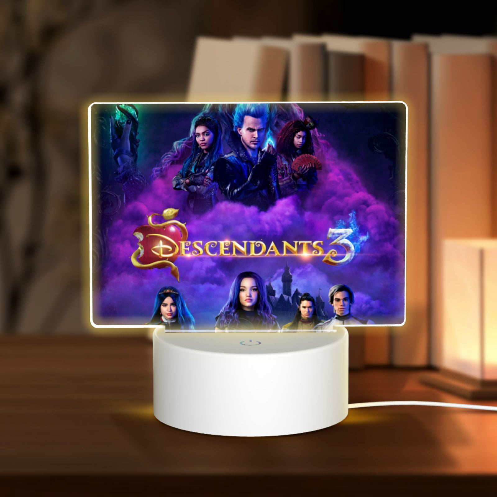 Descendants 3 Movie Rectangular Acrylic Night Light Adjustable 3 Light ...