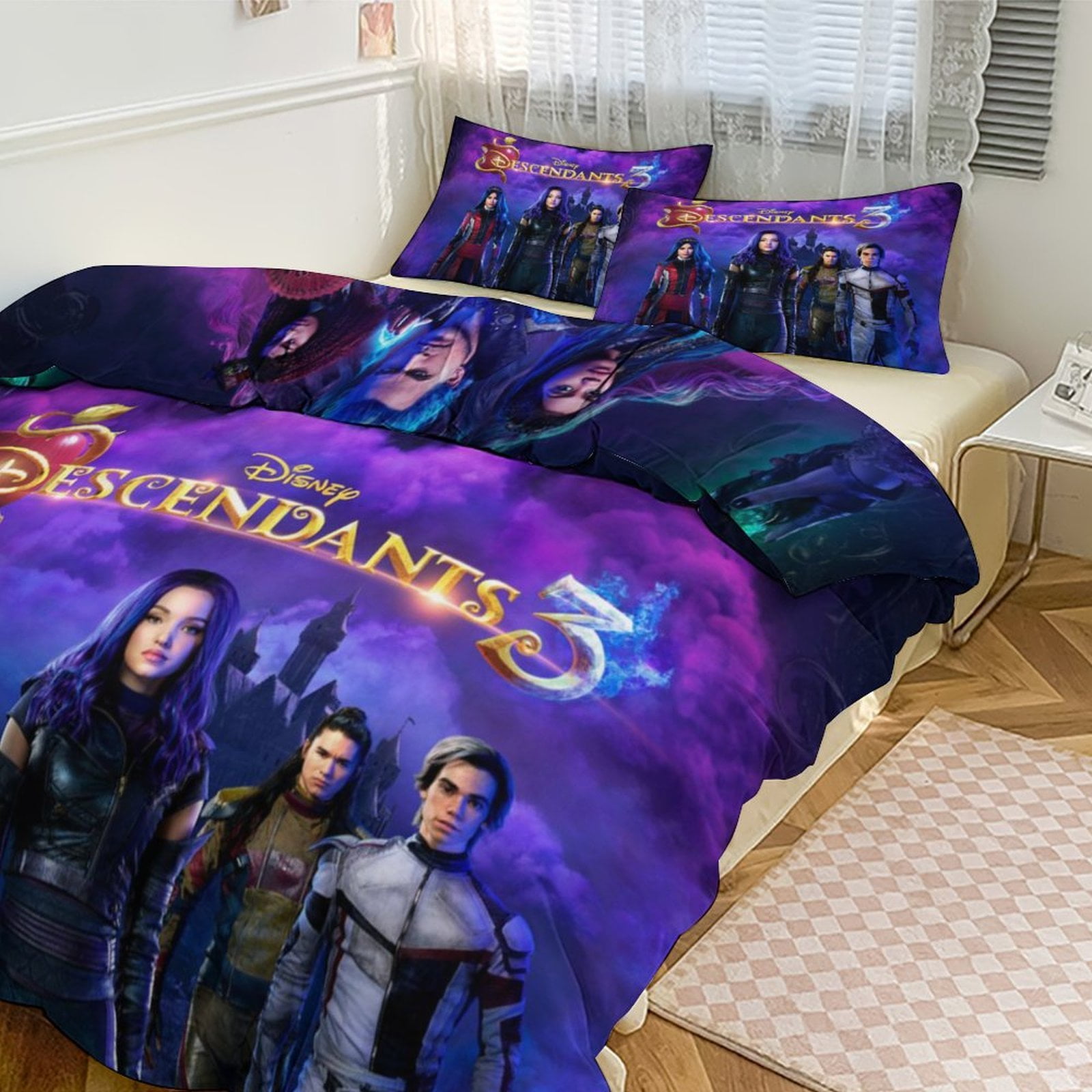 Descendants 3 Pieces Bedding Set 3D Printed Lightweight Bed Quilt Set ...