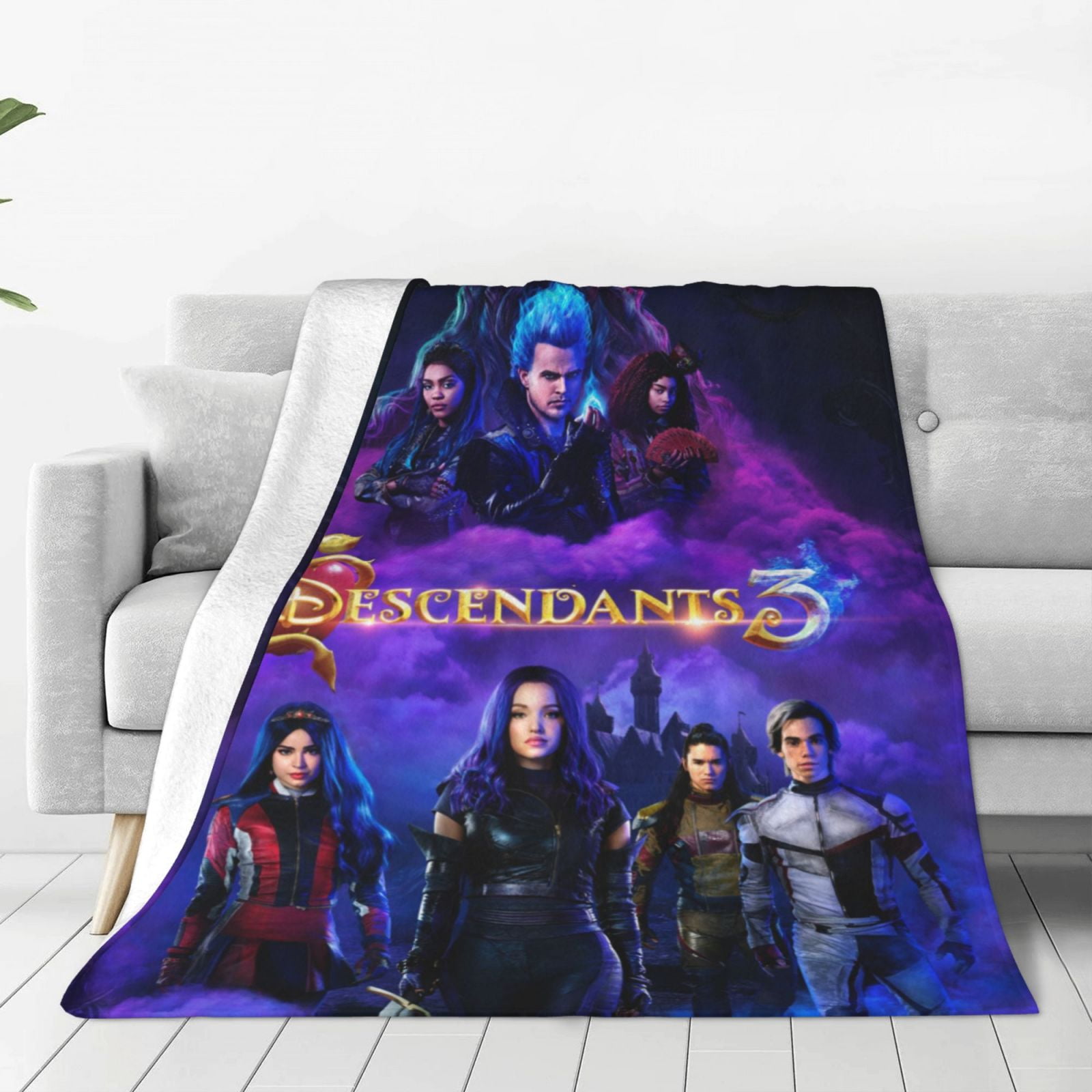 Descendants 3 Poster Blanket Flannel Fleece Cozy Fuzzy Soft Throw Blanket Home Decor Gift For ...