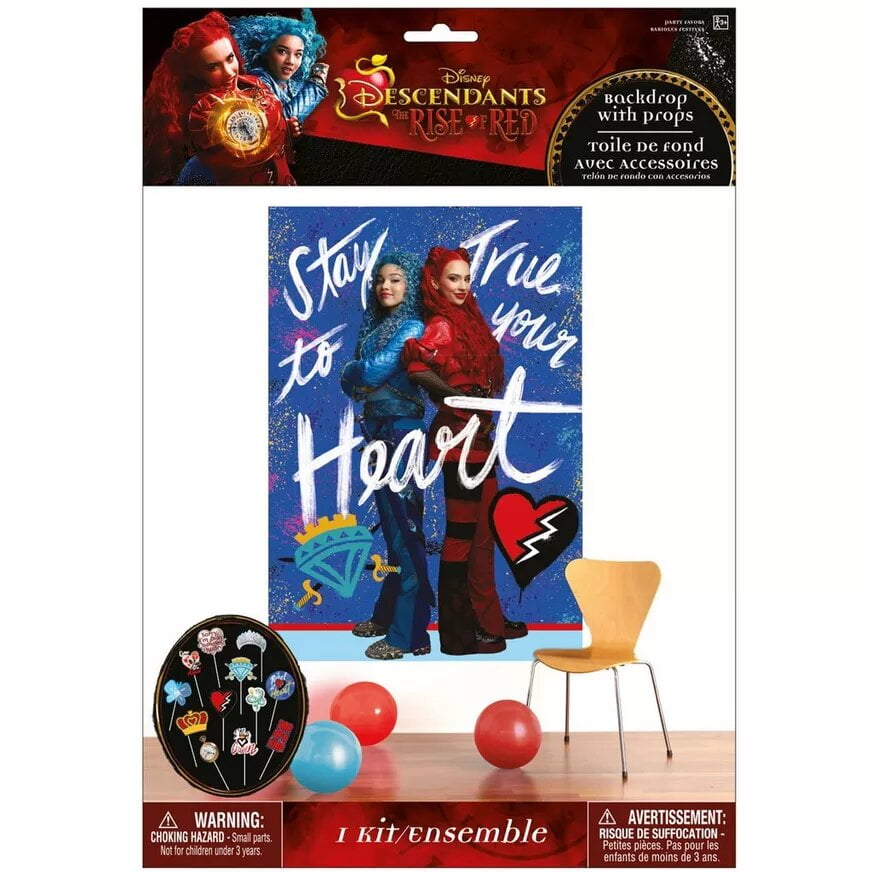 Descendants 4 Happy Birthday Party Scene Setter w/12 photo booth props ...