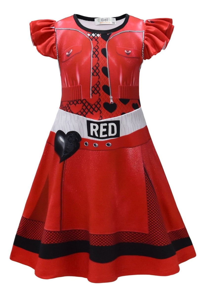 Descendants 4 The Rise of Red Dress for Girls – Red Short-Sleeve Dress ...