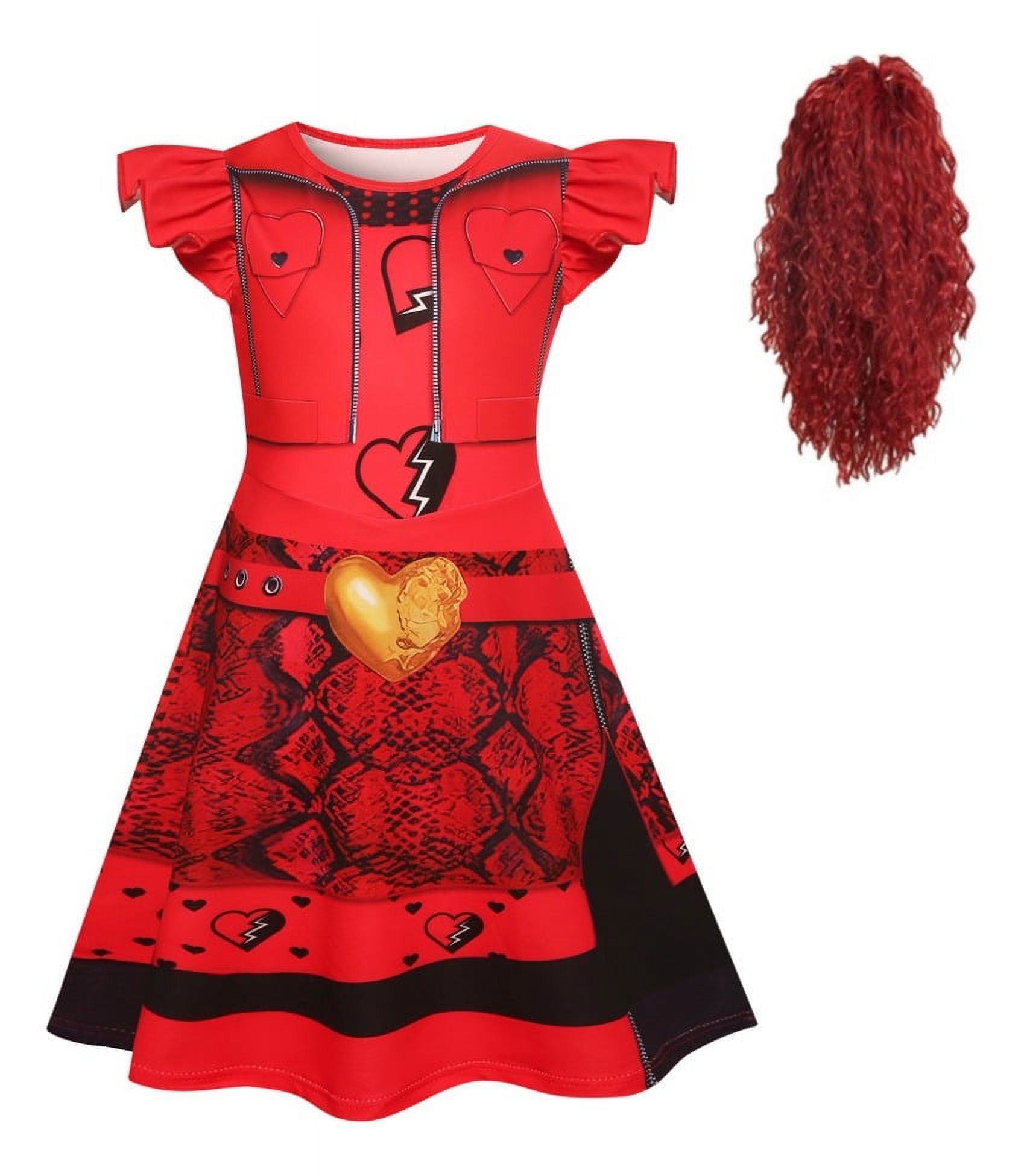 Descendants 4 The Rise of Red Dresses Party Costume Princess Movie Kids ...