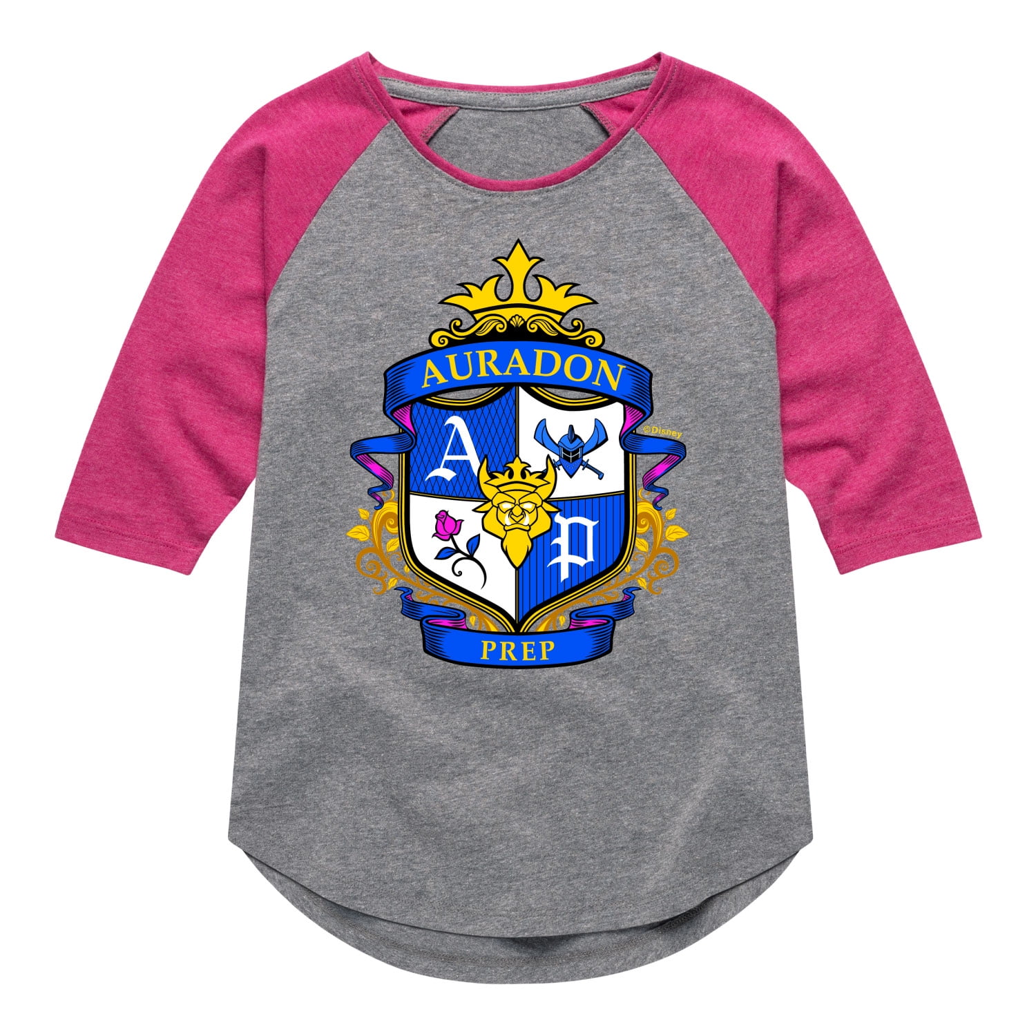 Descendants - Auradon Prep Crest- Toddler And Youth Girls Raglan ...