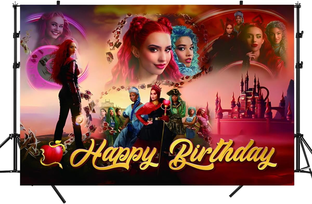 Descendants Backdrop,Descendants Birthday Party Banner Background for ...