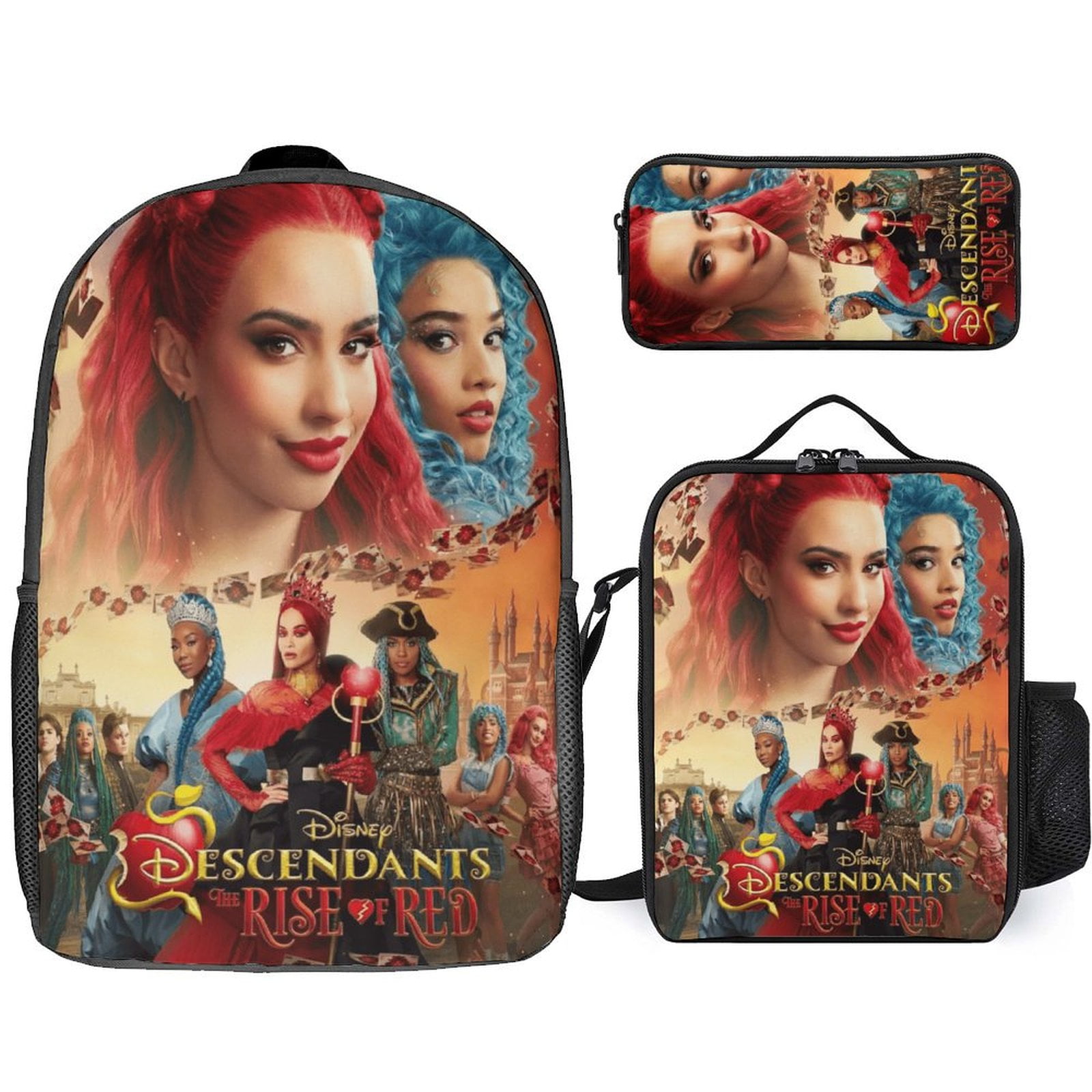 Descendants Backpacks 3 Piece Set Bookbag with Lunch Bag And Pencil ...