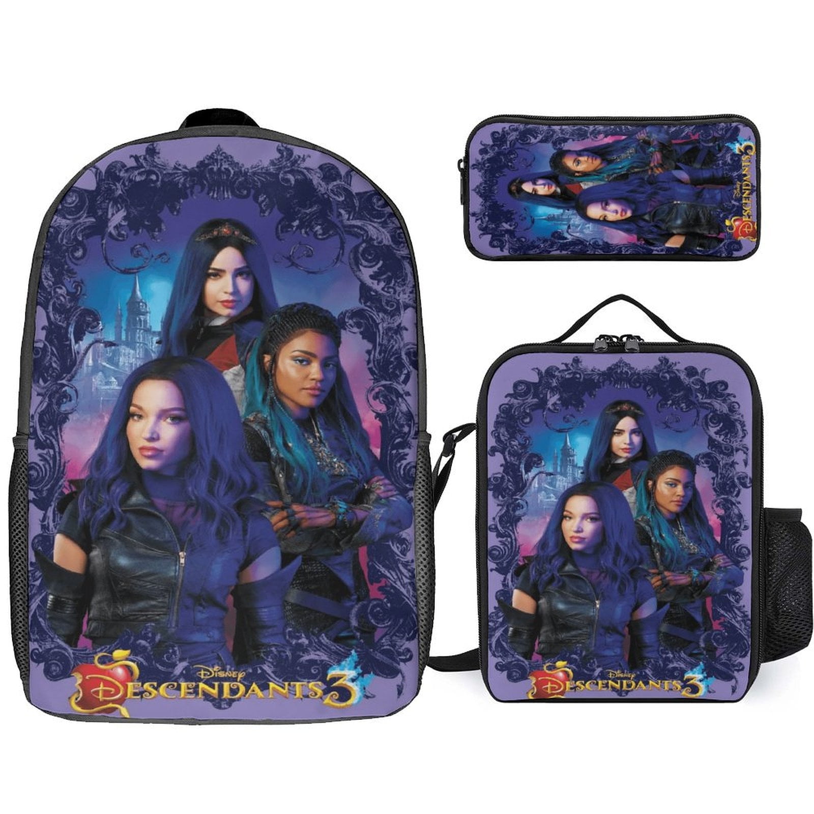 Descendants Backpacks 3 Piece Set Bookbag with Lunch Bag And Pencil ...