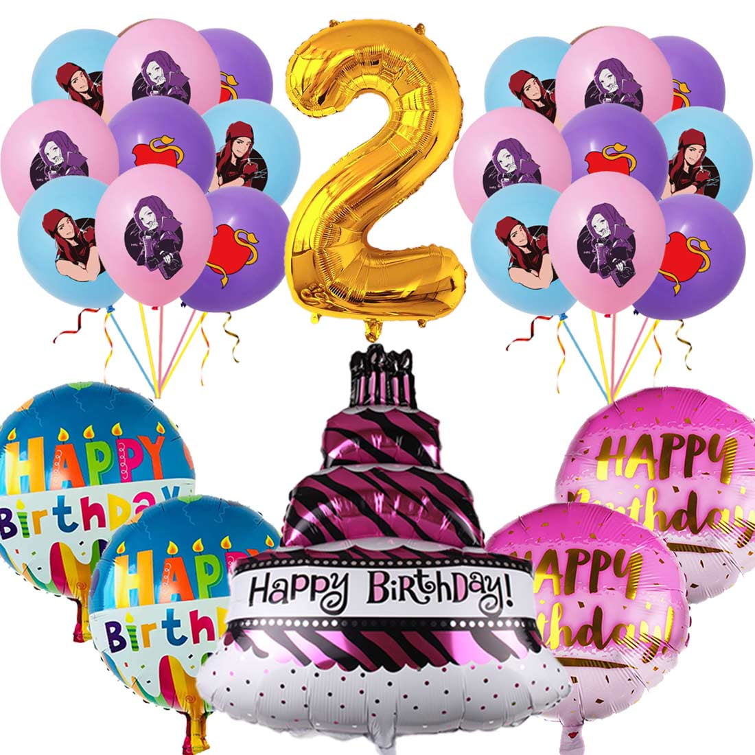 Descendants Balloons Party Supplies 2nd Big Number Decorations Decor ...