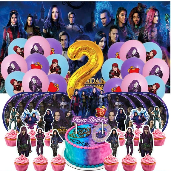Descendants Balloons Party Supplies 2nd Decor Tableware Birthday Cake ...