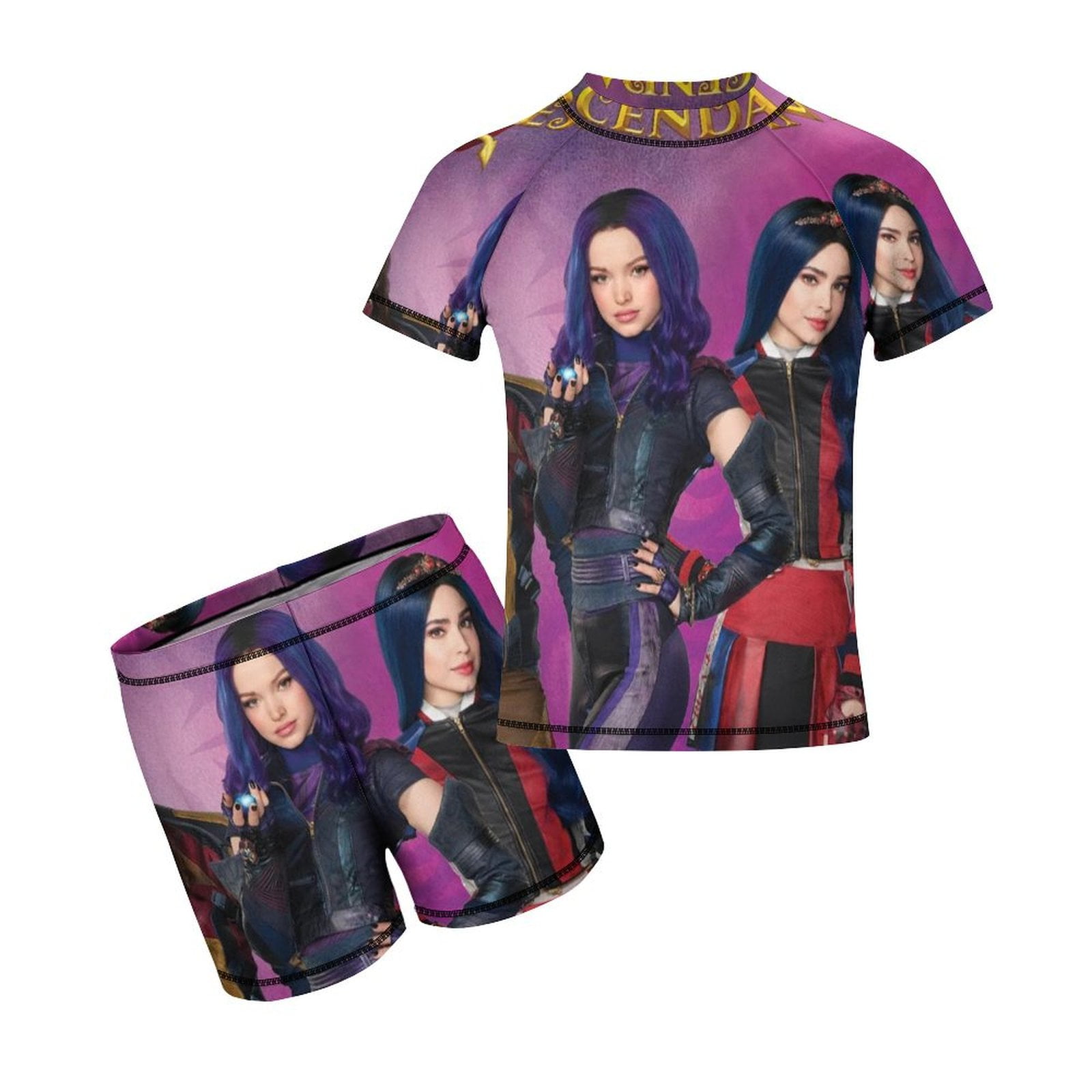 Descendants Boys 2-Piece Swimsuit Set Bathing Suit Short Sleeve ...