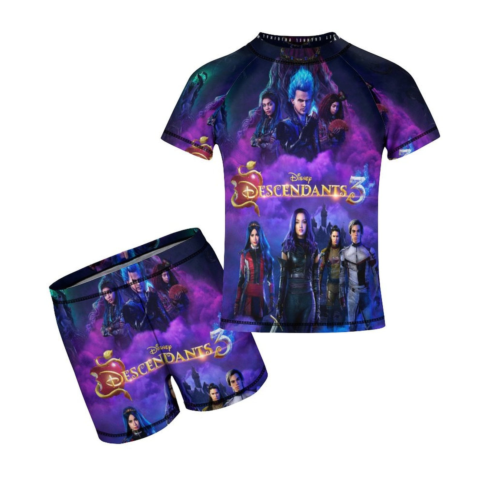 Descendants Boys 2-Piece Swimsuit Set Bathing Suit Short Sleeve ...