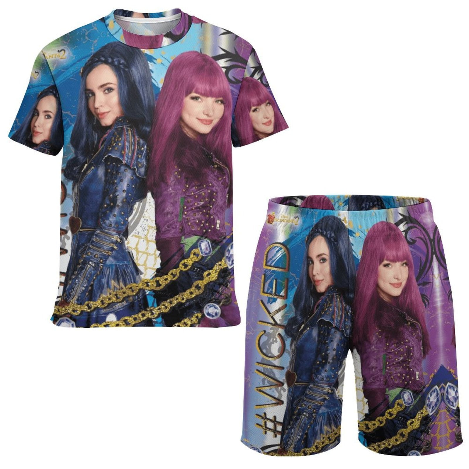 Descendants Boys Short Sleeve T-Shirt And Mesh Shorts Outfit Set for ...