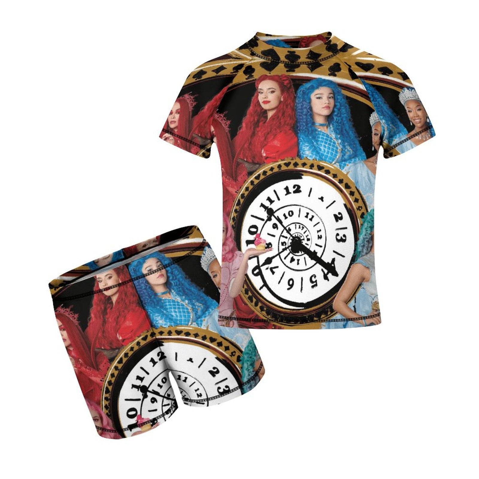 Descendants Boys Two Piece Swimsuit Kids Swimwear Set Short Sleeve Bathing Suit Trunks And Shirt ...