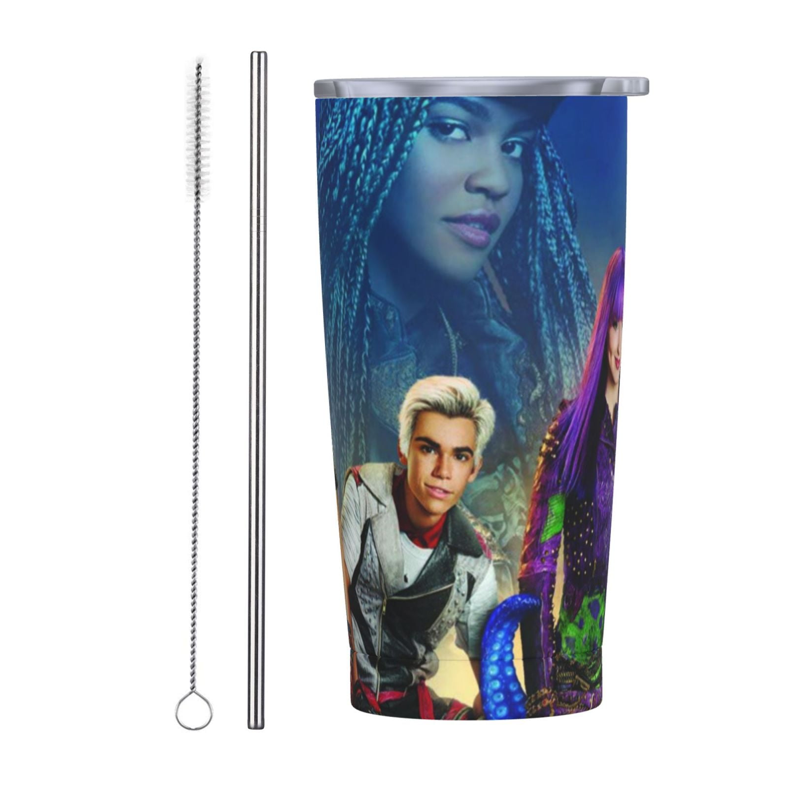 Descendants Car Cup With Straw 20oz Stainless Steel Tumbler Push-Pull ...