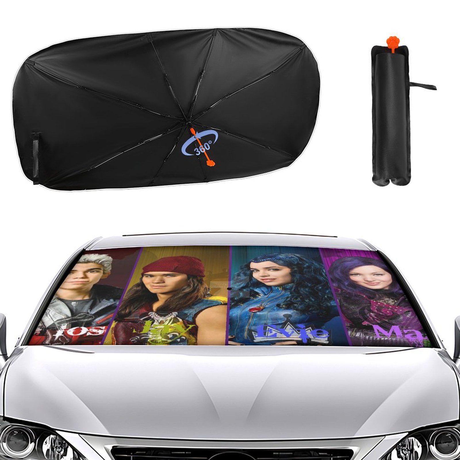 Descendants Car Windshield Sun Shade Umbrella, UV Protection & Heat ...