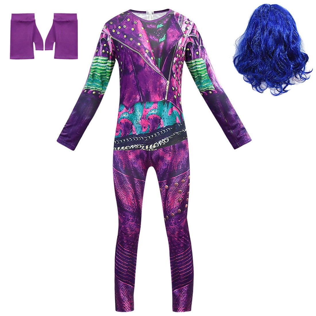 Descendants Costume for Little Girls 3D Printed Jumpsuit Fancy Party ...