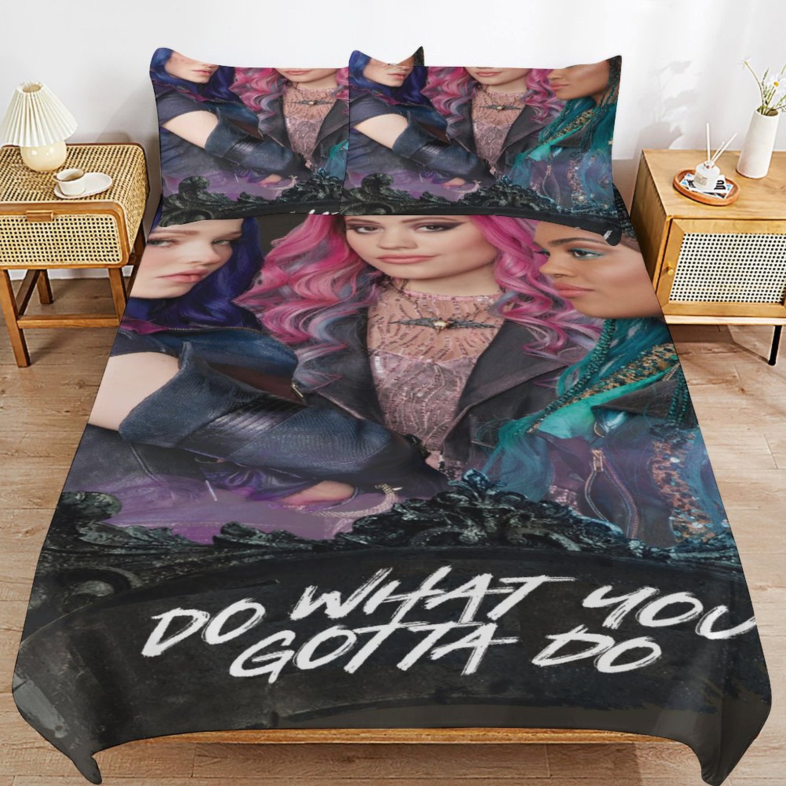 Descendants Duvet Cover 3 Pcs Set Cute Kids Comforter Cover with 2 ...