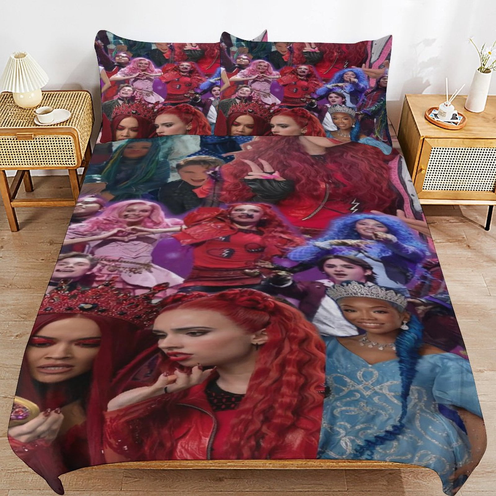 Descendants Duvet Cover 3 Pcs Set Cute Kids Comforter Cover with 2 ...