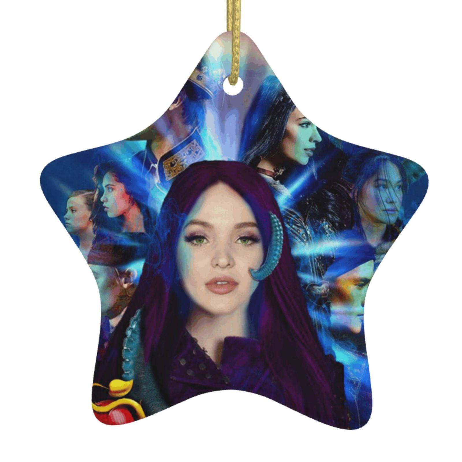 Descendants Fantasy Movie Christmas Ornaments Ceramic Star Christmas ...