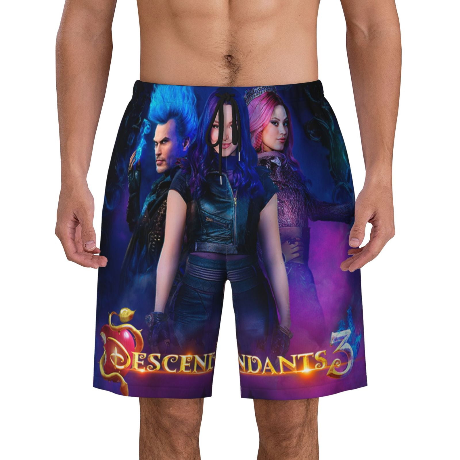 Descendants Film Poster Men's Swim Trunks Beach Board Shorts Drawstring ...