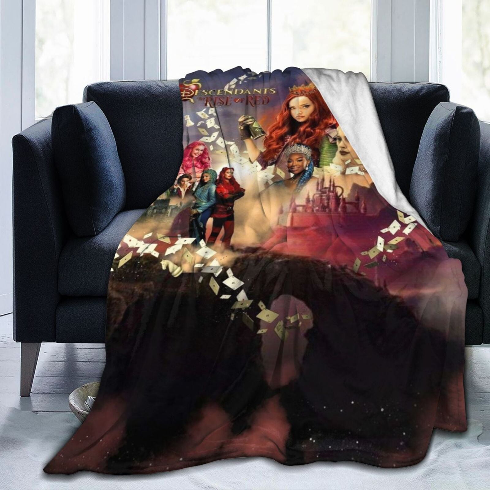 Descendants Flannel Throw Blanket - All Season Polyester Bedding with ...