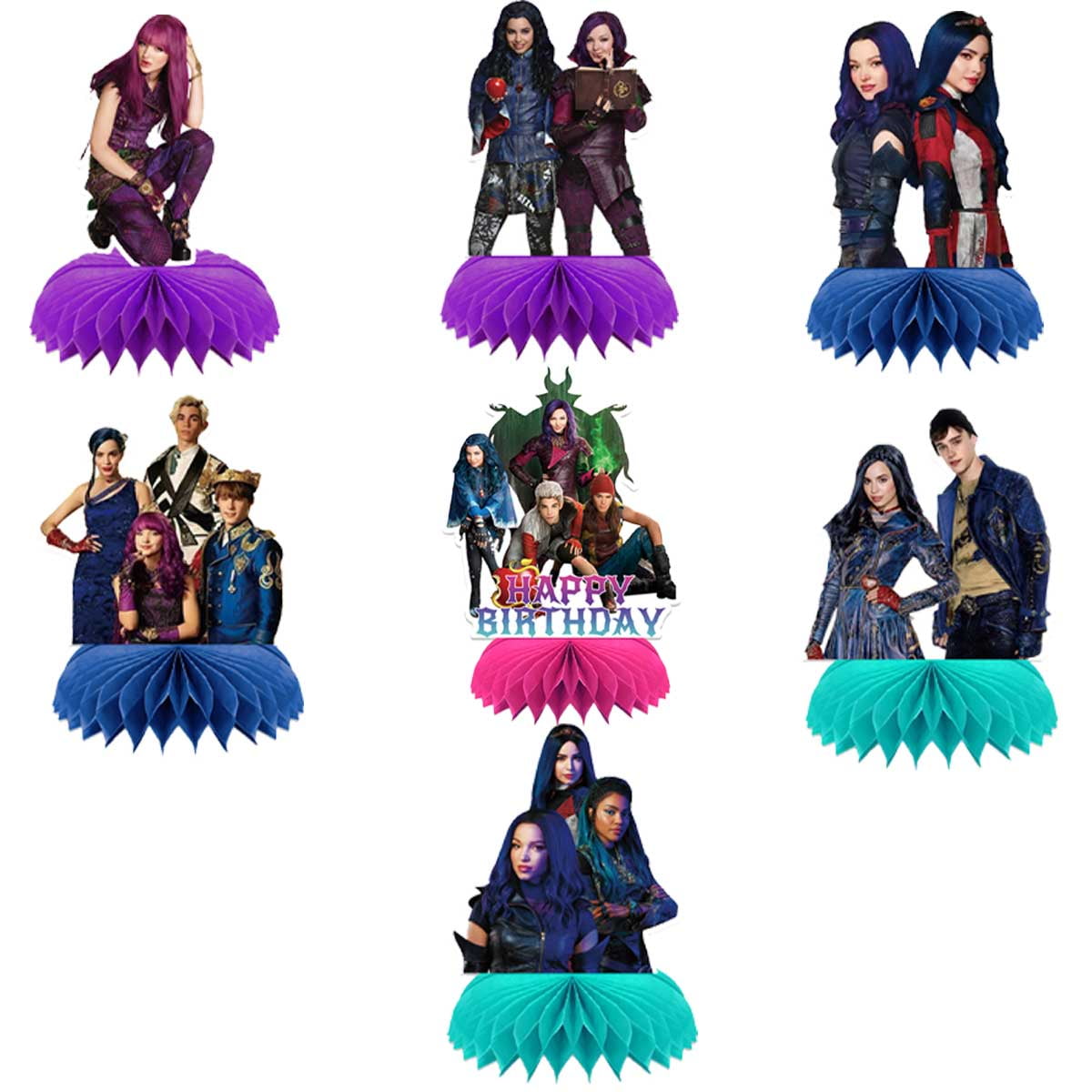 Descendants Honeycomb Centerpieces Table Toppers Decorations for ...