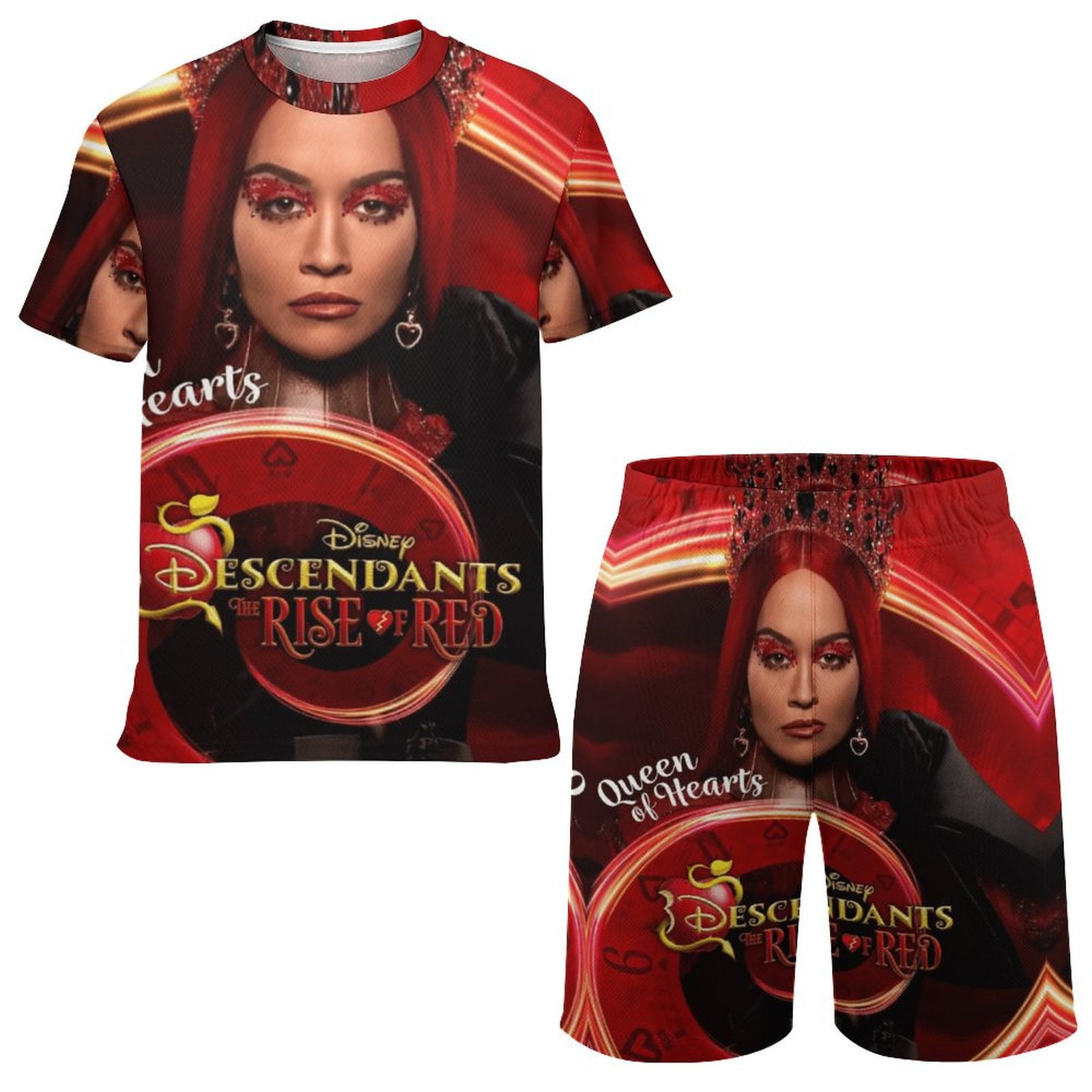 Descendants Kids Short Sleeve Mesh T-Shirt And Shorts Outfit Set Summer ...
