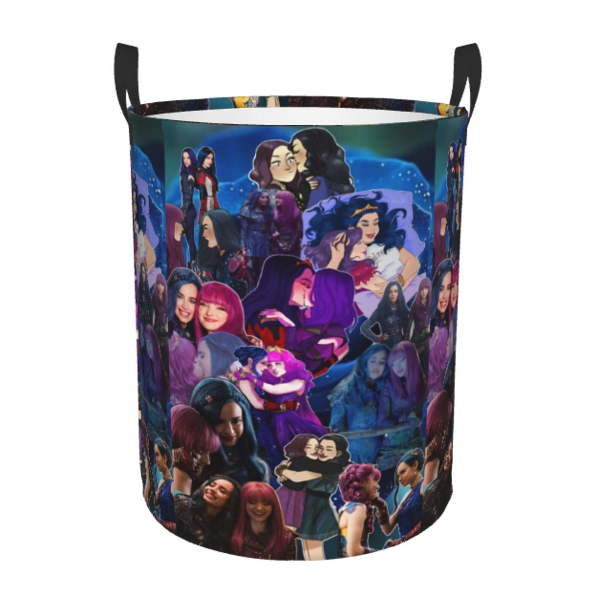 Descendants Laundry Hamper With Handle Funny Waterproof Foldable ...