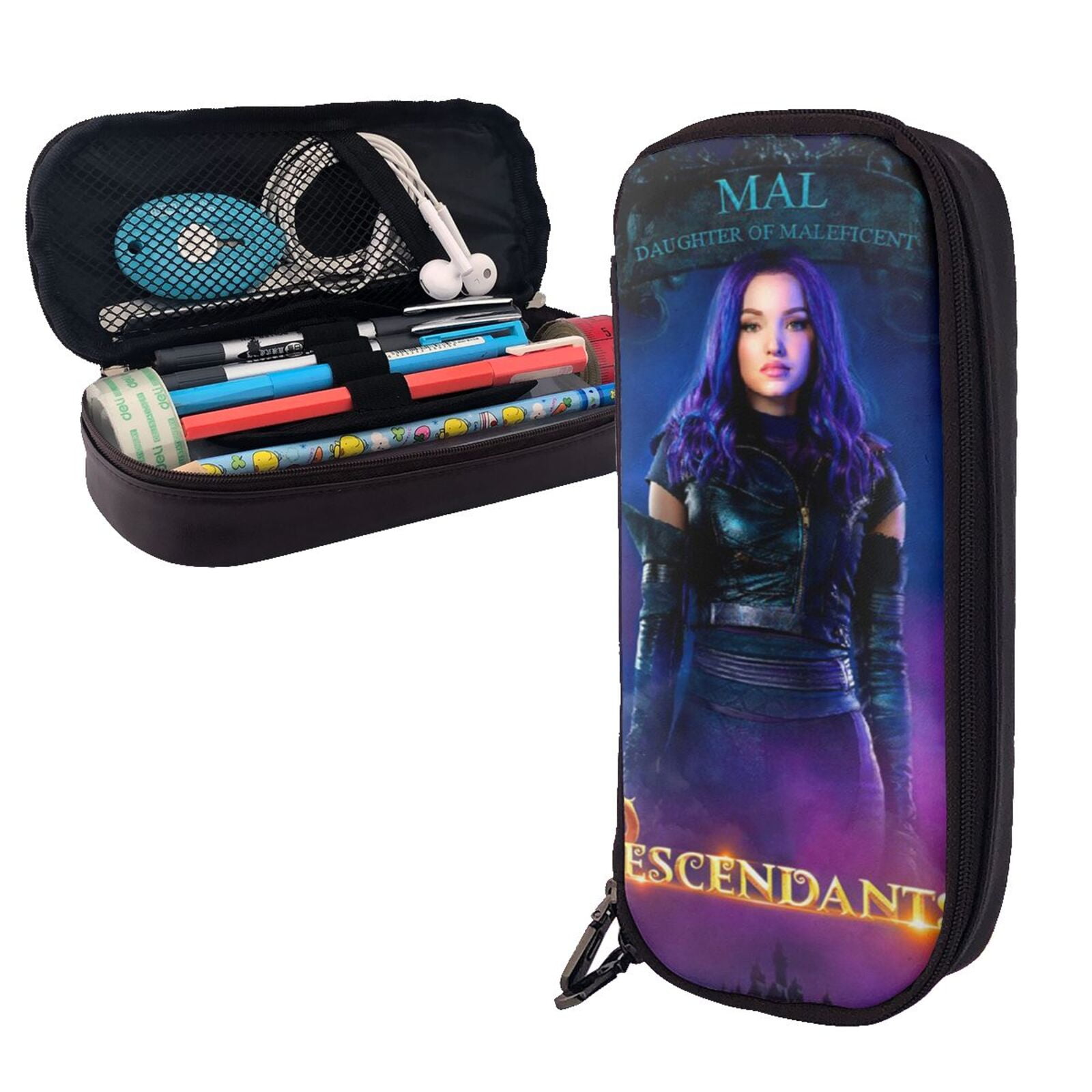Descendants Mal Brown Pencil Case Leather Pen Bag Holder Stationery ...