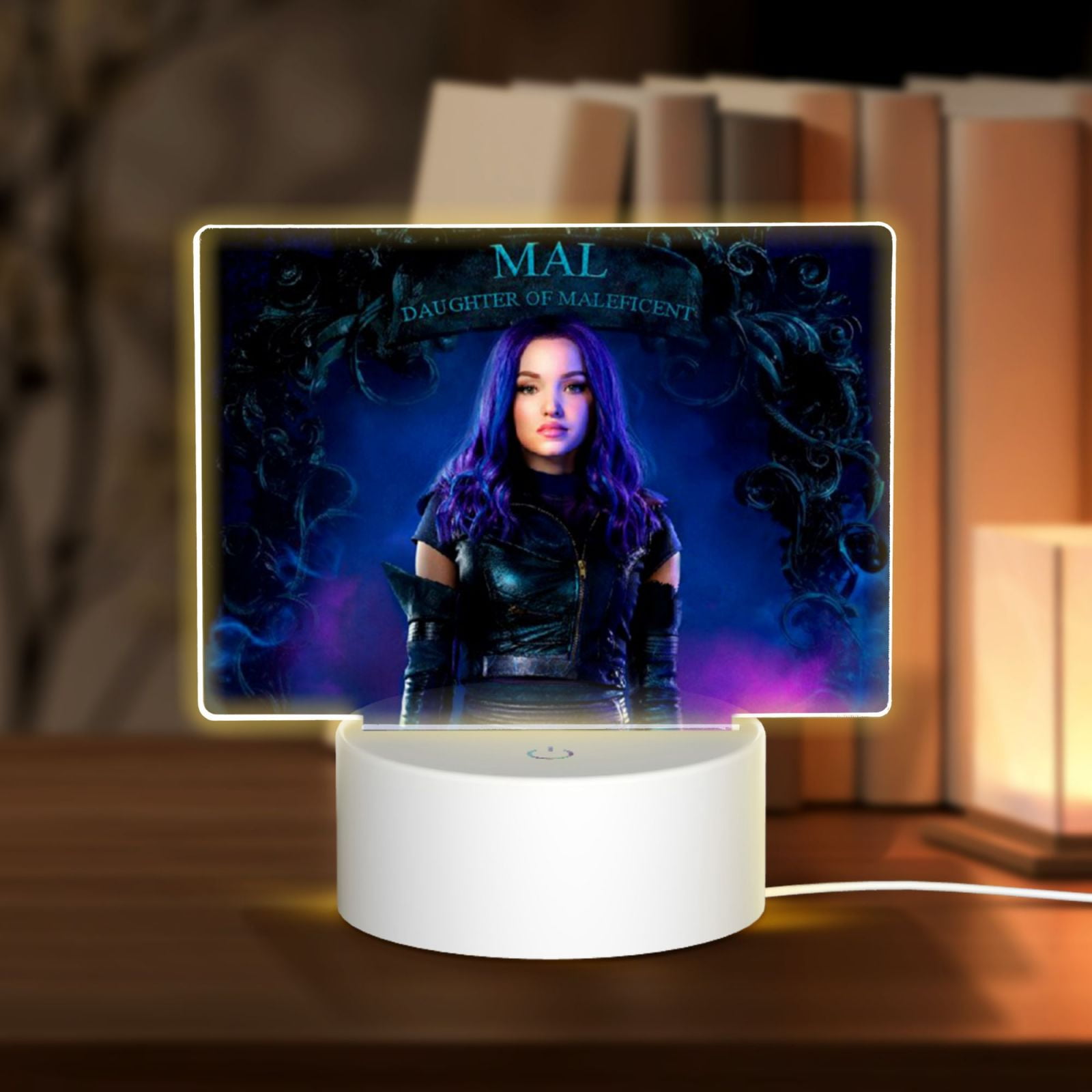 Descendants Mal Rectangular Acrylic Night Light Adjustable 3 Light ...