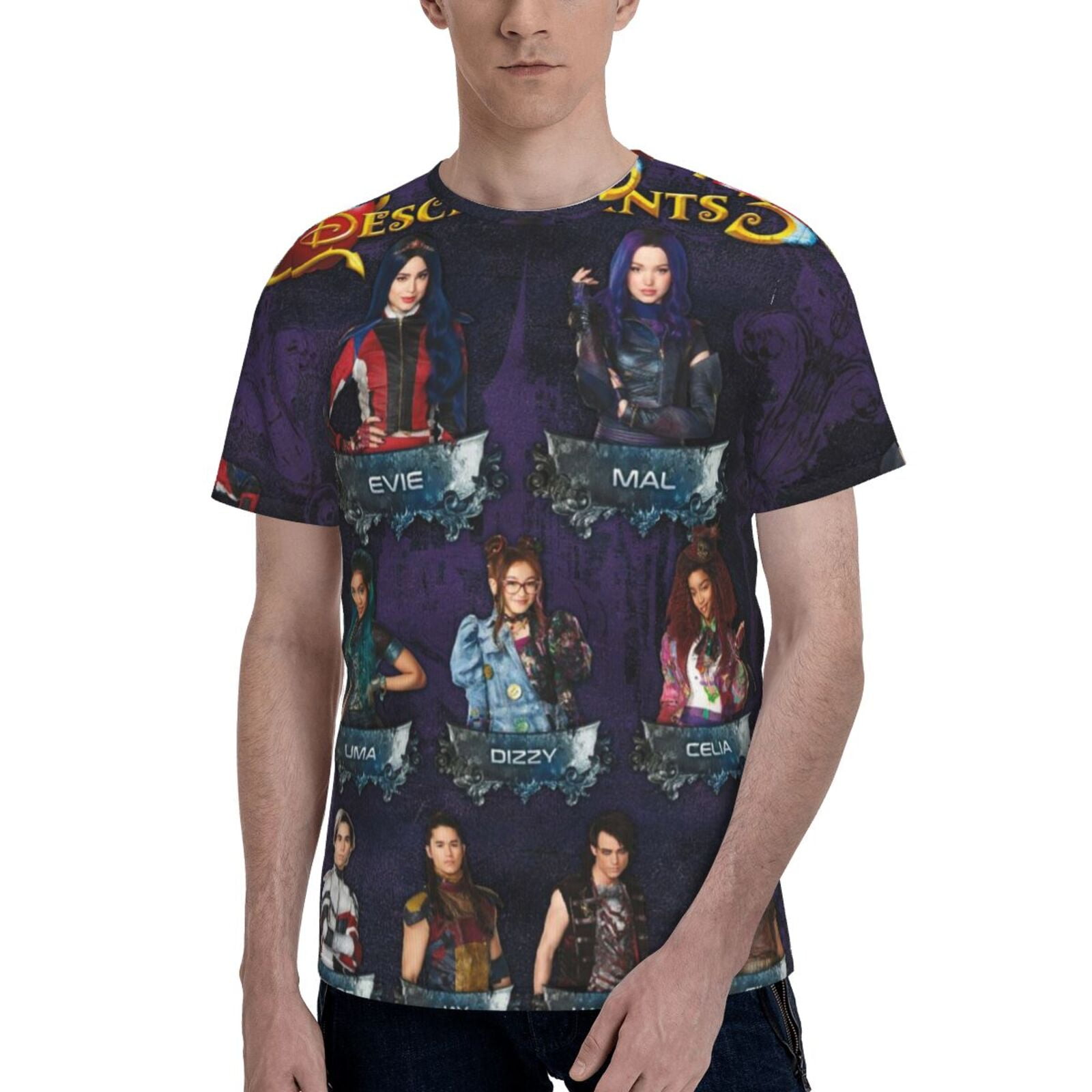 Descendants Mens 3d Graphic Print Shirts Casual Short Sleeve Tee Shirts - Walmart.com