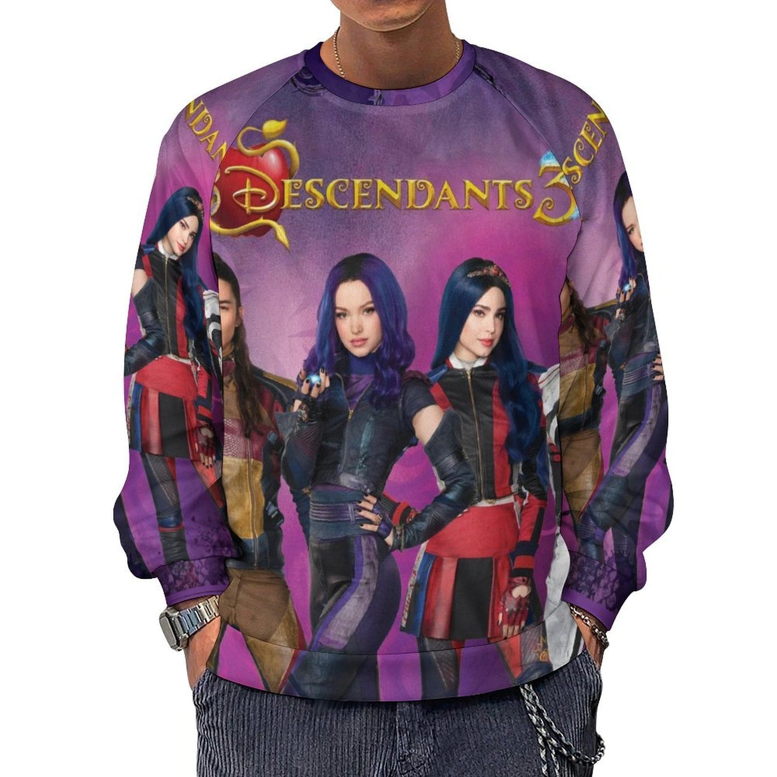 Descendants Mens Crew Neck Sweatshirt 3D Printing Fall Clothes Long ...