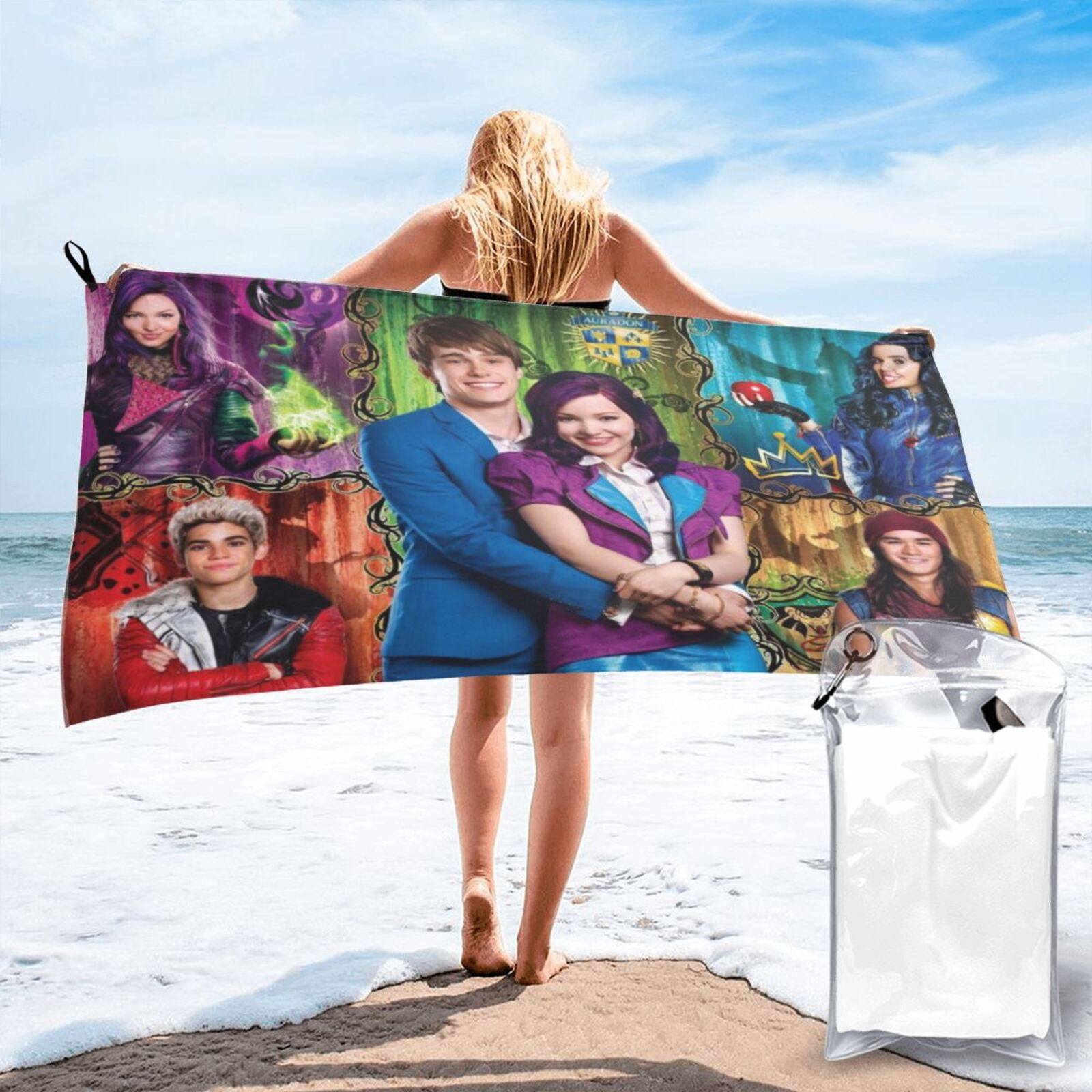 Descendants Microfiber Beach Towel, 27.5"x55" Oversized Sand Free ...