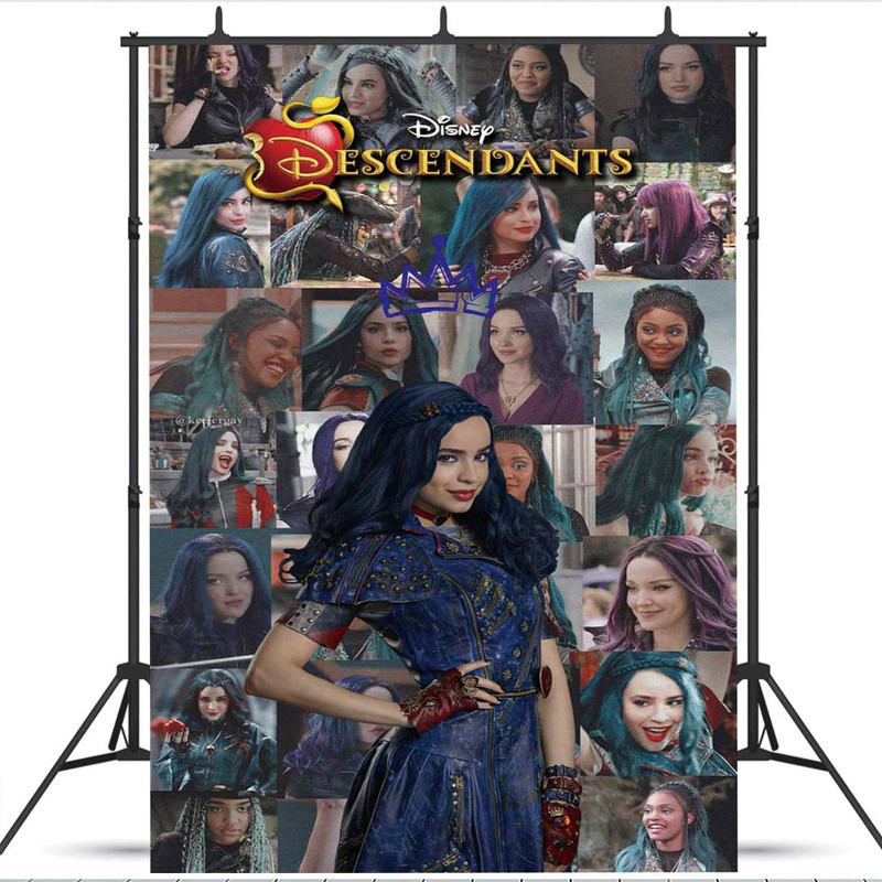 Descendants Party Supplies Backdrop Banner Poster Birthday Decorations ...