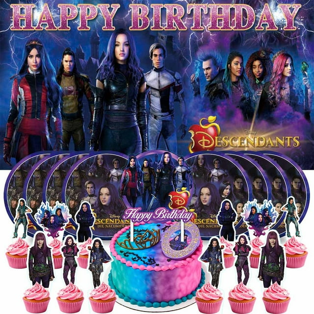 Descendants Party Supplies Decor Movie Decorations Banner Plates ...