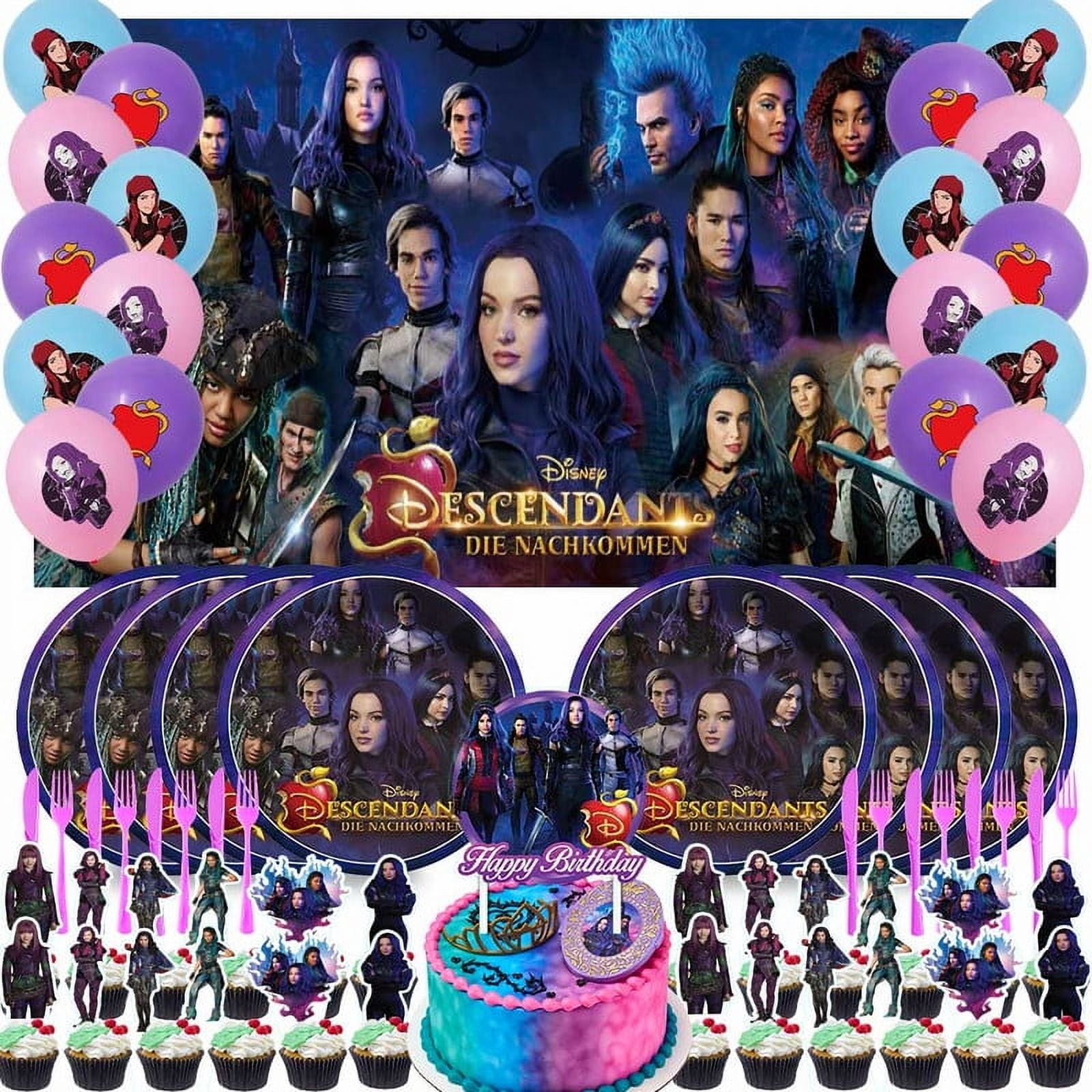 Descendants Party Supplies Plates Decorations Birthday Cake Topper ...