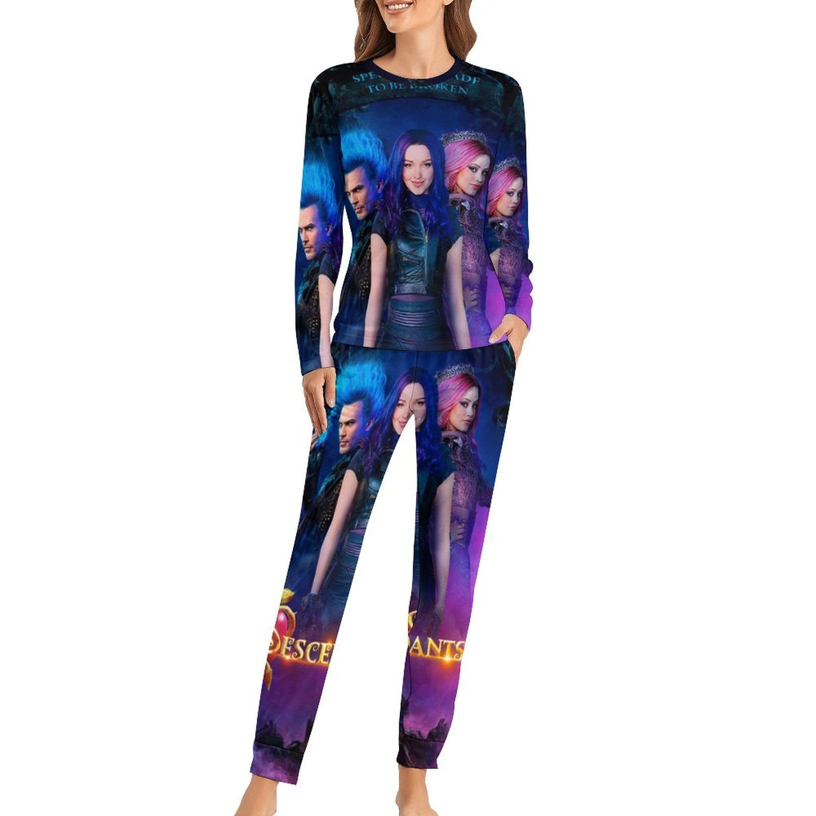 Descendants Poster Womens Pajama Set Loungewear Cozy Soft House Wear ...