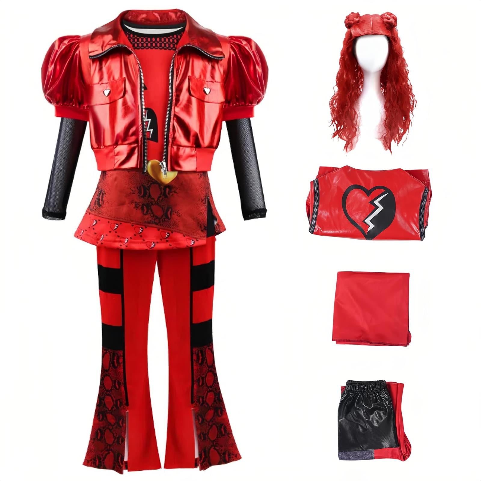 Descendants Red Costume Girls Rise of Red Costume Halloween Cosplay ...