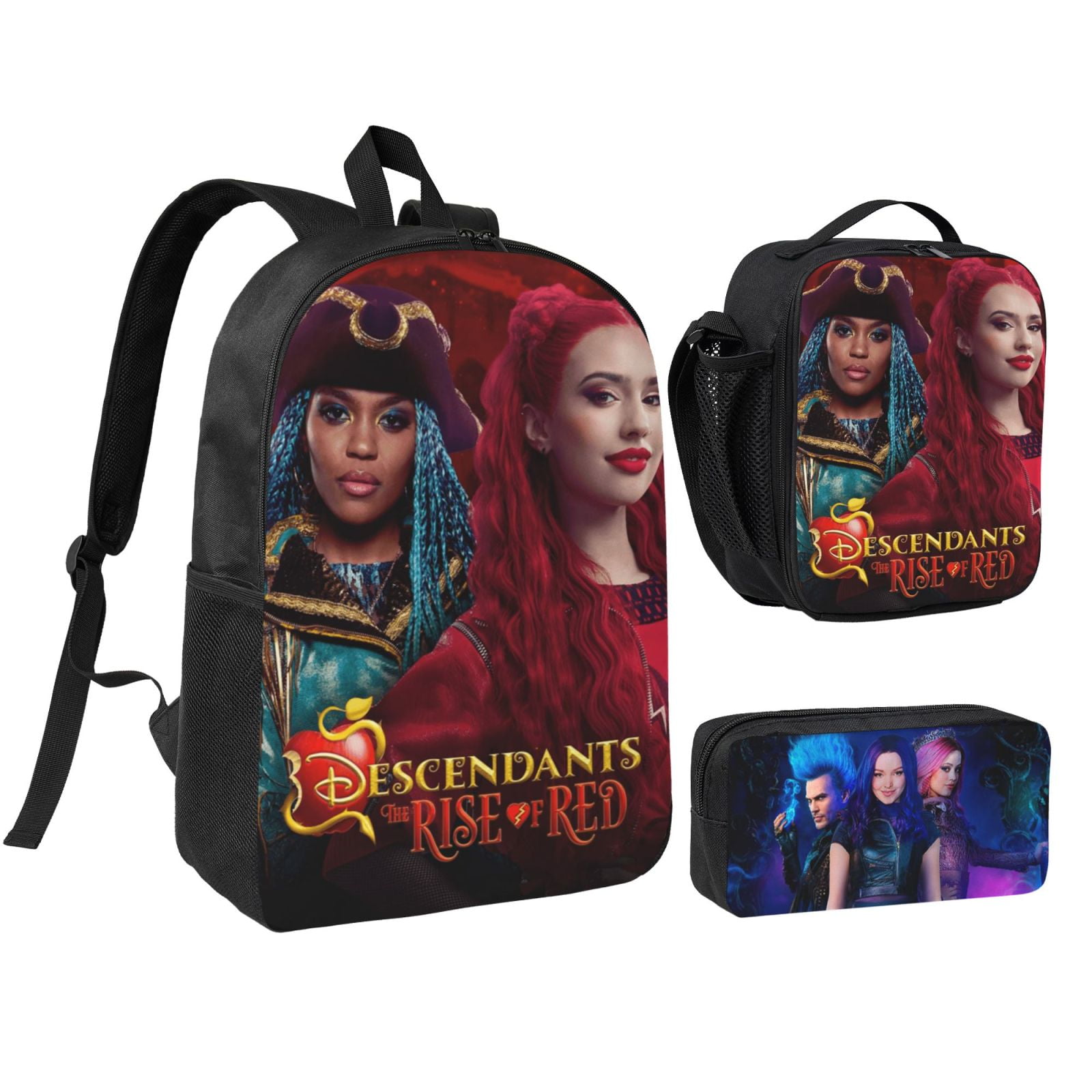 Descendants The Rise of Red Backpack Set 3pcs Schoolbag Lunch Bag ...