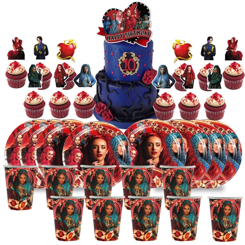 Descendants Rise Red Birthday Cups Party Supplies Plates Decorations ...