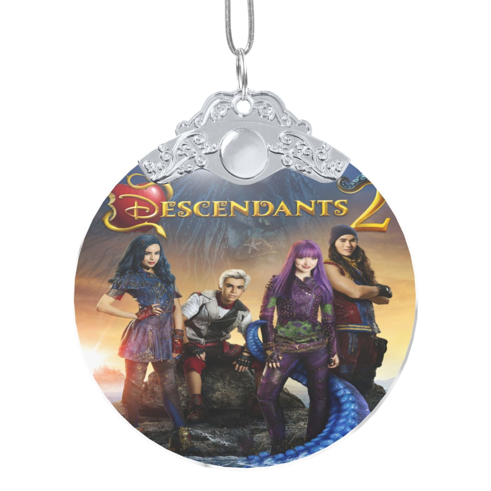 Descendan-t Round Glass Pendant Christmas Decoration Holiday with Gold ...