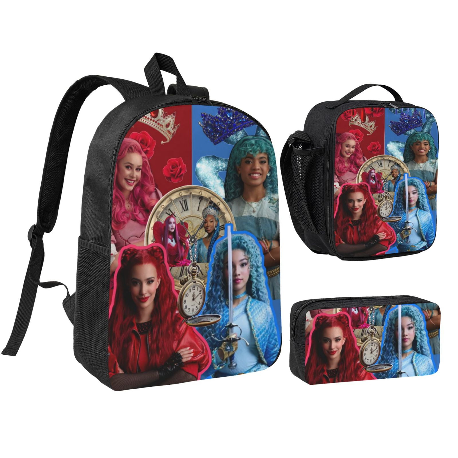 Descendants School Backpack 3 Piece Set, 3D Printed Lightweight High ...