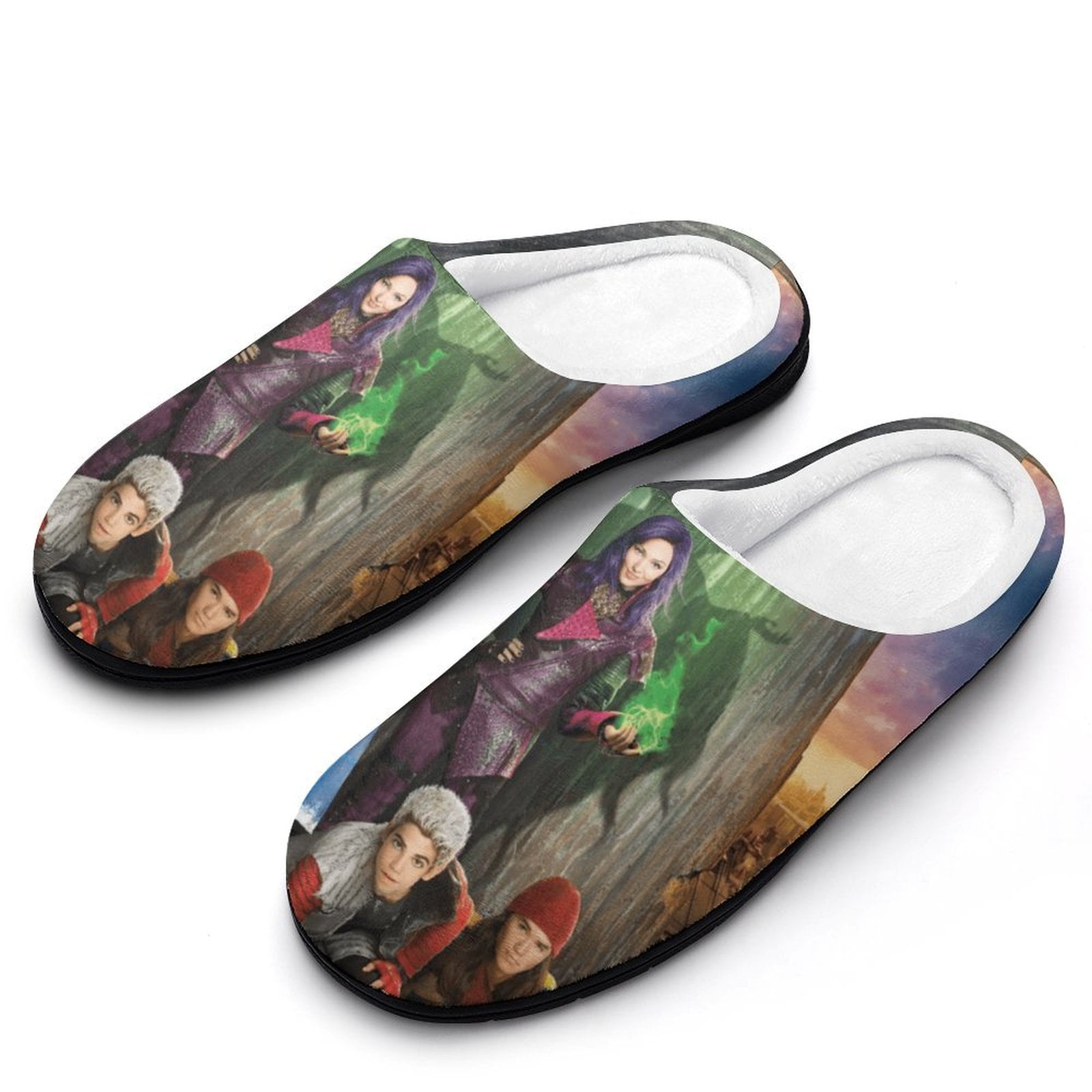 Descendants Slippers for Mens, Soft Plush Anti-slip Fluffy Fuzzy House ...