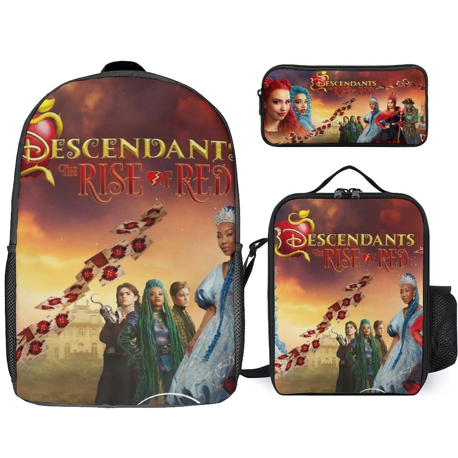 Descendants The Rise of Red Backpack With Lunch Bag Pencil Case Set ...