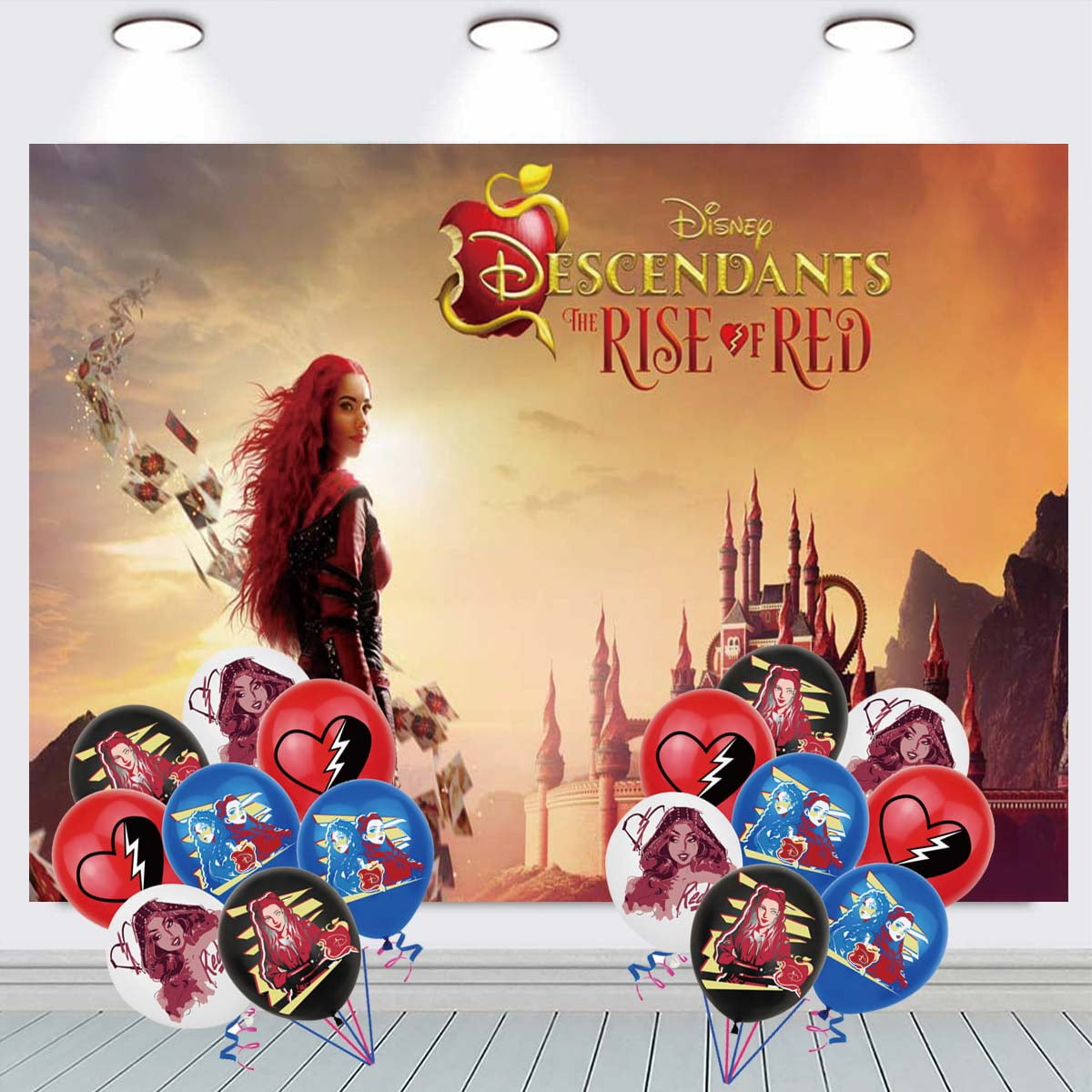 Descendants The Rise of Red Banner Backdrop Background Birthday ...