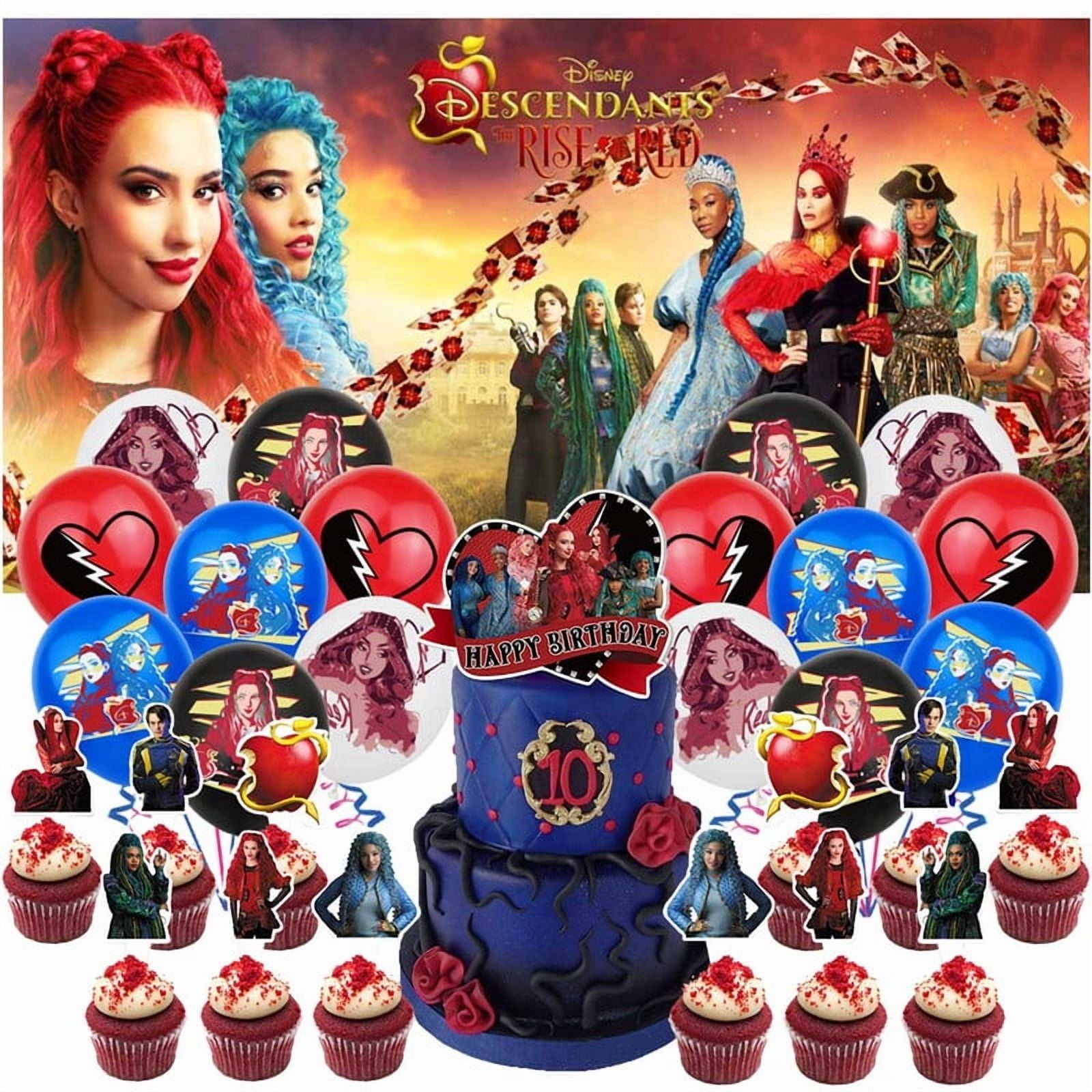 Descendants The Rise of Red Party Supplies Decor Kit Latex Balloons ...