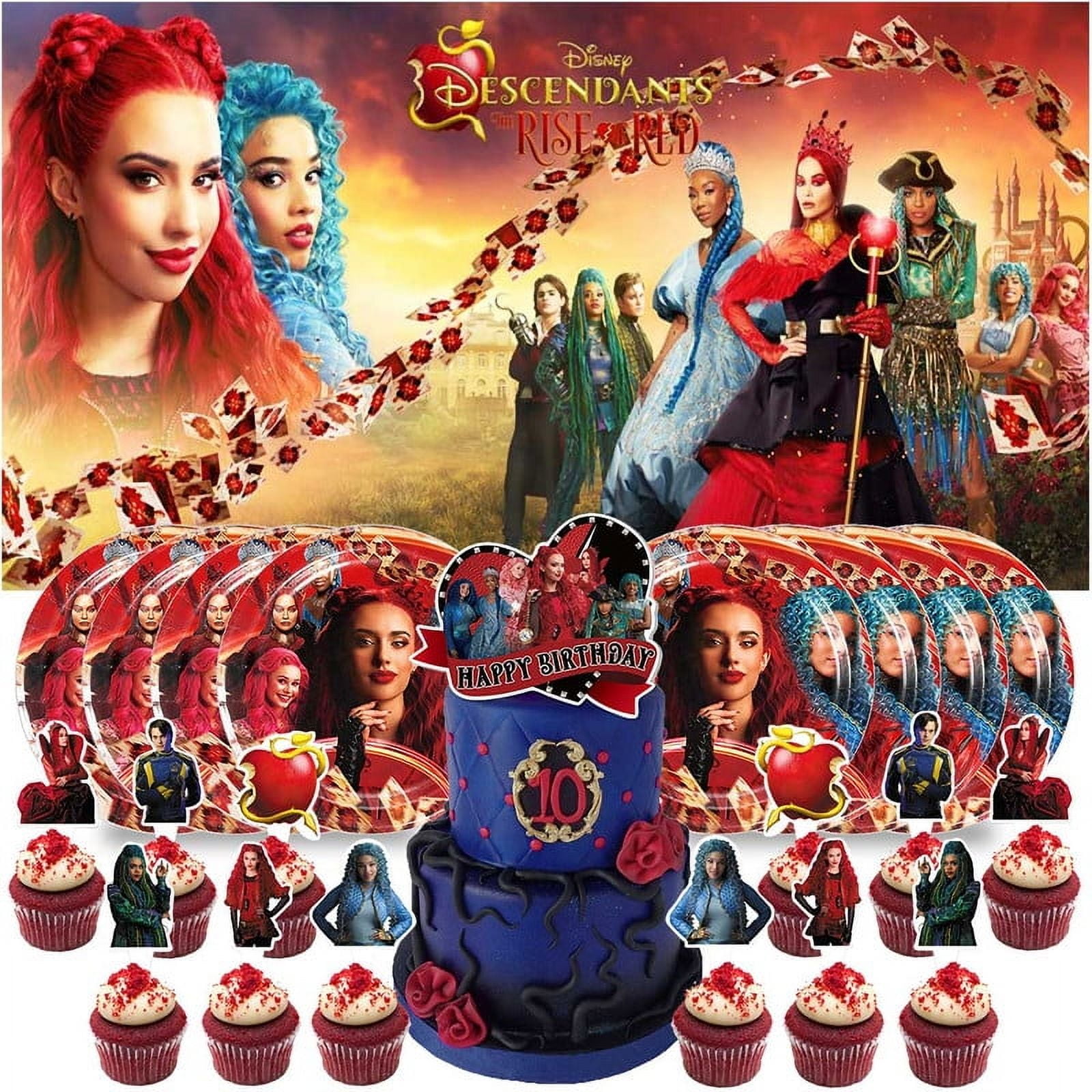 Descendants Rise Red Birthday Supplies Plates Decorations Decor ...
