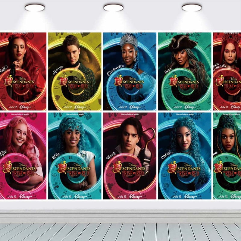 Descendants The Rise of Red Poster Backdrop Banner Party Supplies ...